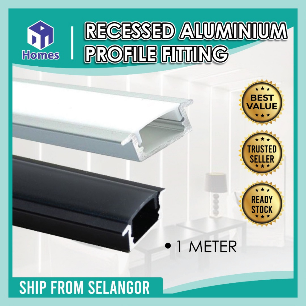 Aluminum Profile Fitting Recessed Aluminium Fitting, LED Strip Casing ...