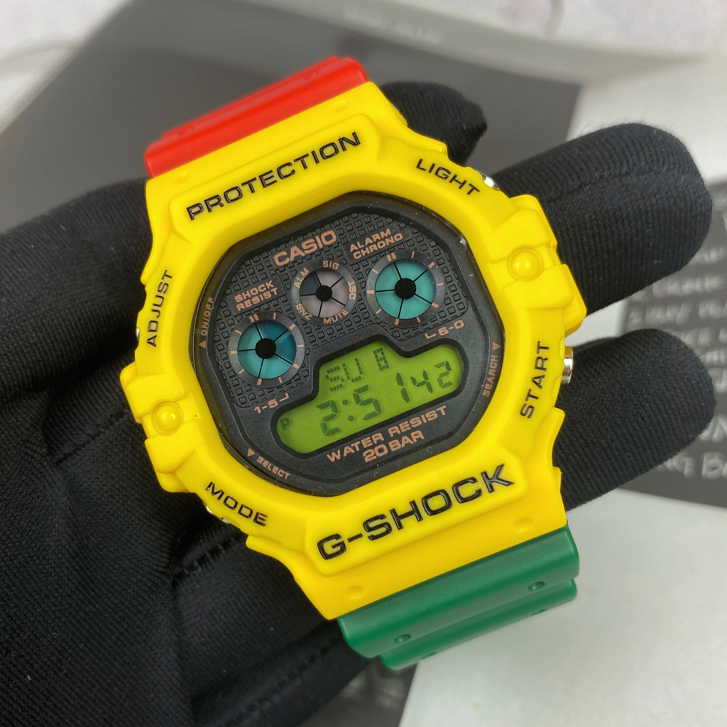 [ TAPAK KUCING ] SHOCK DW-5900 Rasta x Marley 1.1 Autolight | Shopee ...