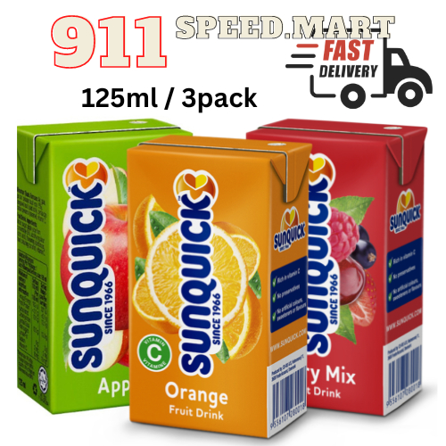 [911] Sunquick Orange Fruit Drinks 125ml x 3pack | Shopee Singapore