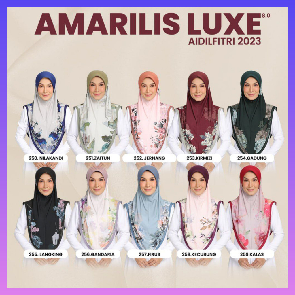 Az Clover Luxe Hari Raya Size M Tudung Saung Lycra Awning Scuba Not ...