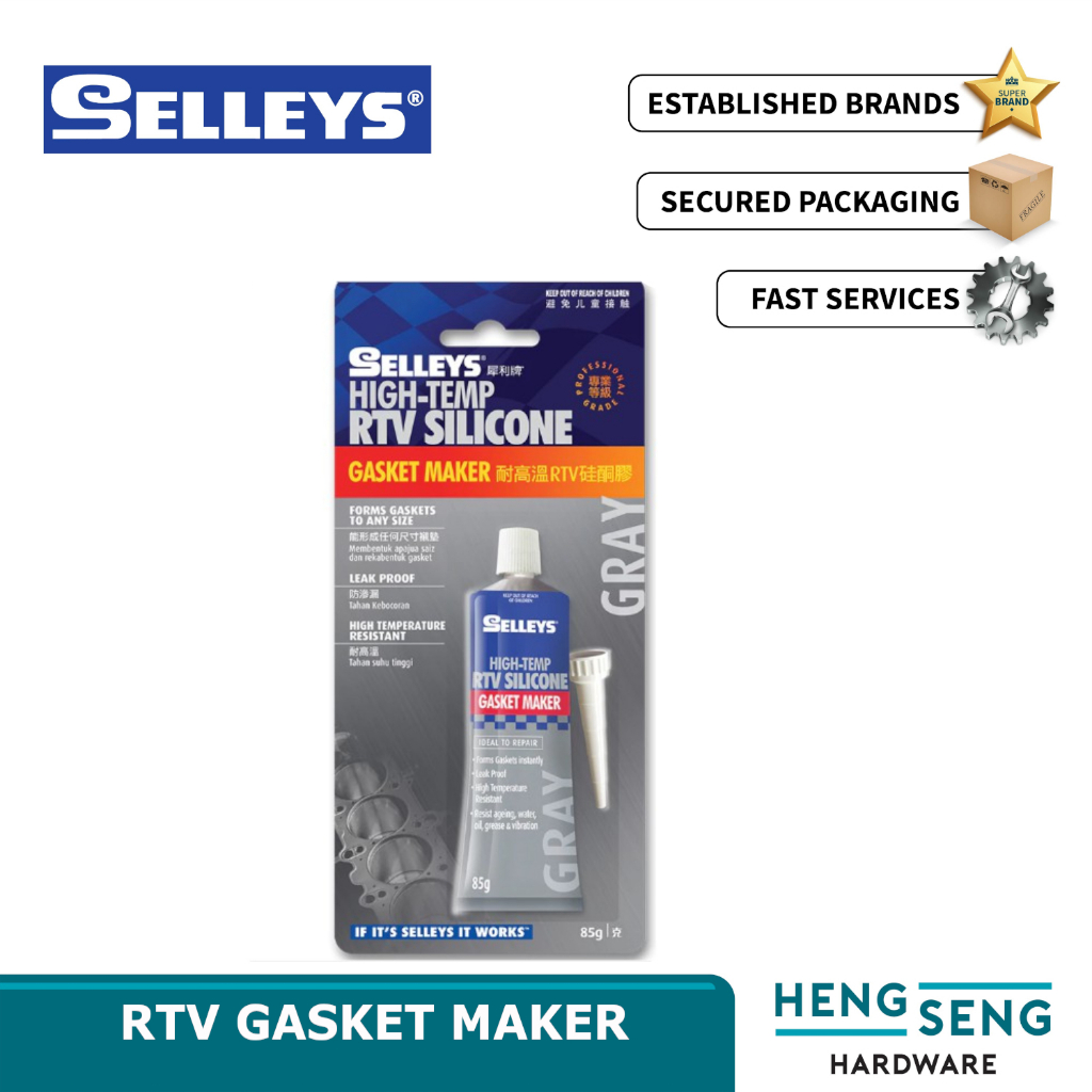 SELLEYS HIGH-TEMP RTV SILICONE GASKET MAKER 85G ( GRAY ) | Shopee Singapore