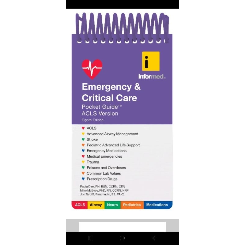 Emergency and critical care, pocket guide ACLS version | Shopee Singapore