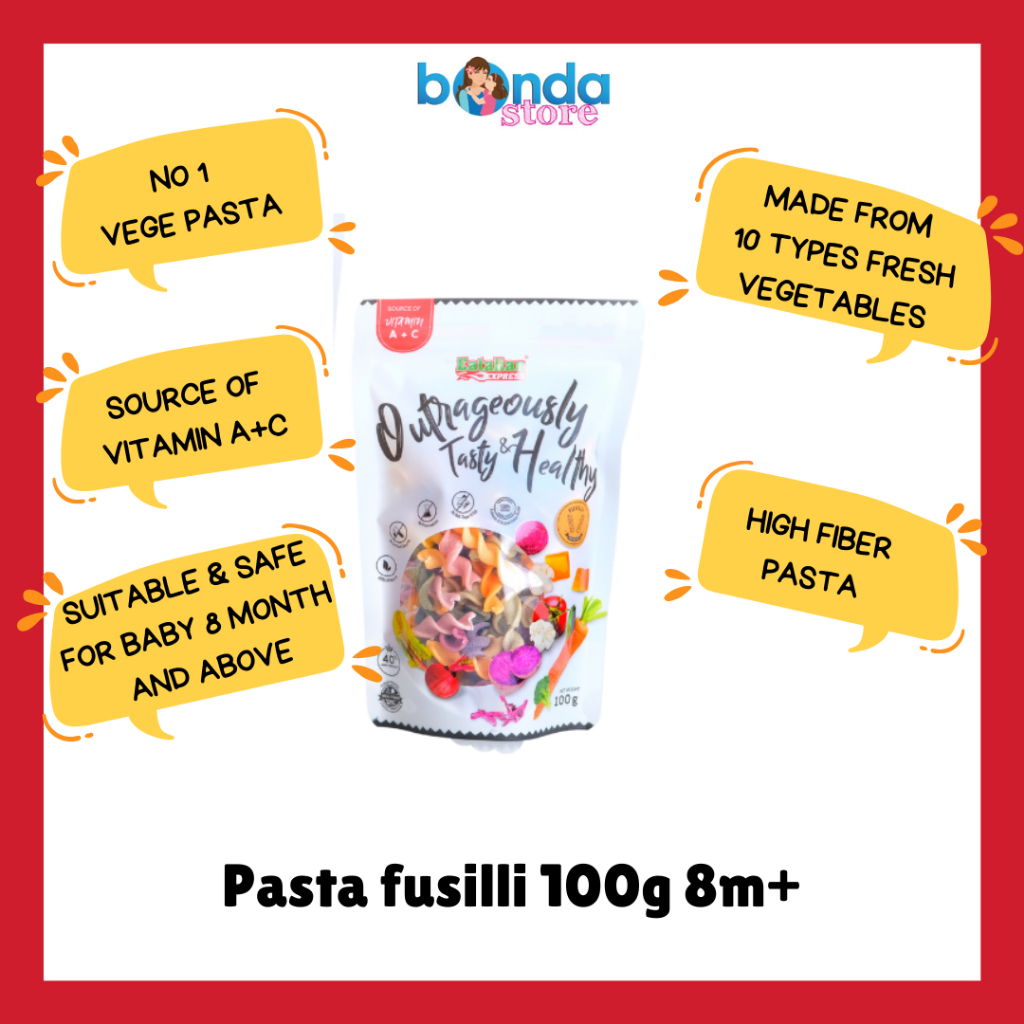 Eatalian Express Pasta Sayur Fusilli 100g Baby Pasta Vege | Shopee ...