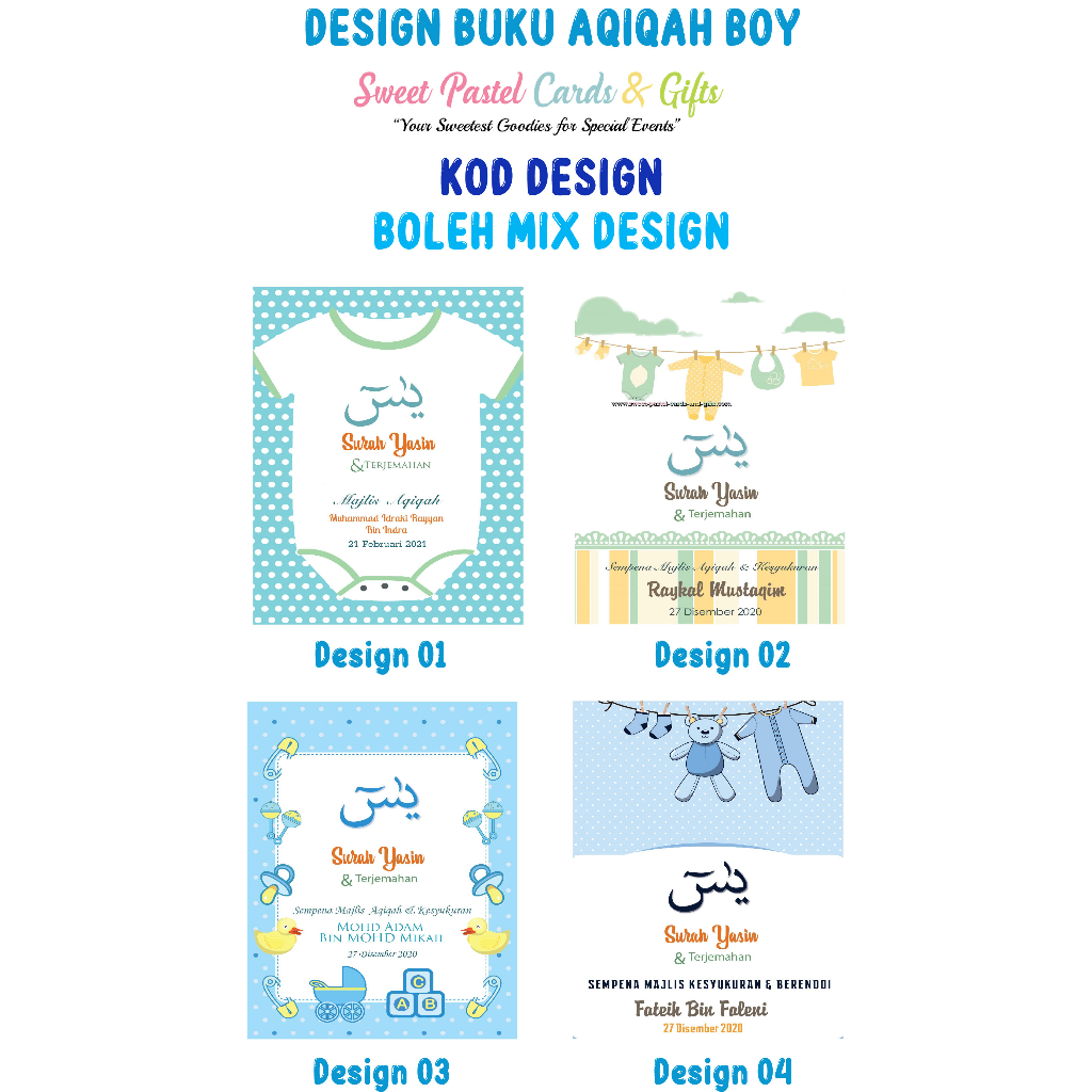 Buku Doorgift Custom Yasin/Mathurat/Kahfi/3 Surah/Solat Sunat (AQIQAH ...