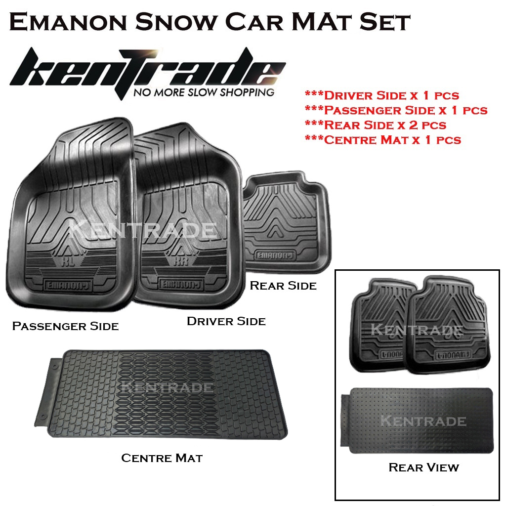 Emanon Snow Car Mat 4pcs/ Emanon Snow Car Mat and Centre Mat 5pcs ...