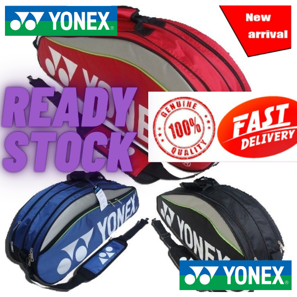 BAG RAKET/BADMINTON BAG 9332 2 ZIP WITH SHOES COMPARTMENT CAN FIT FOR ...