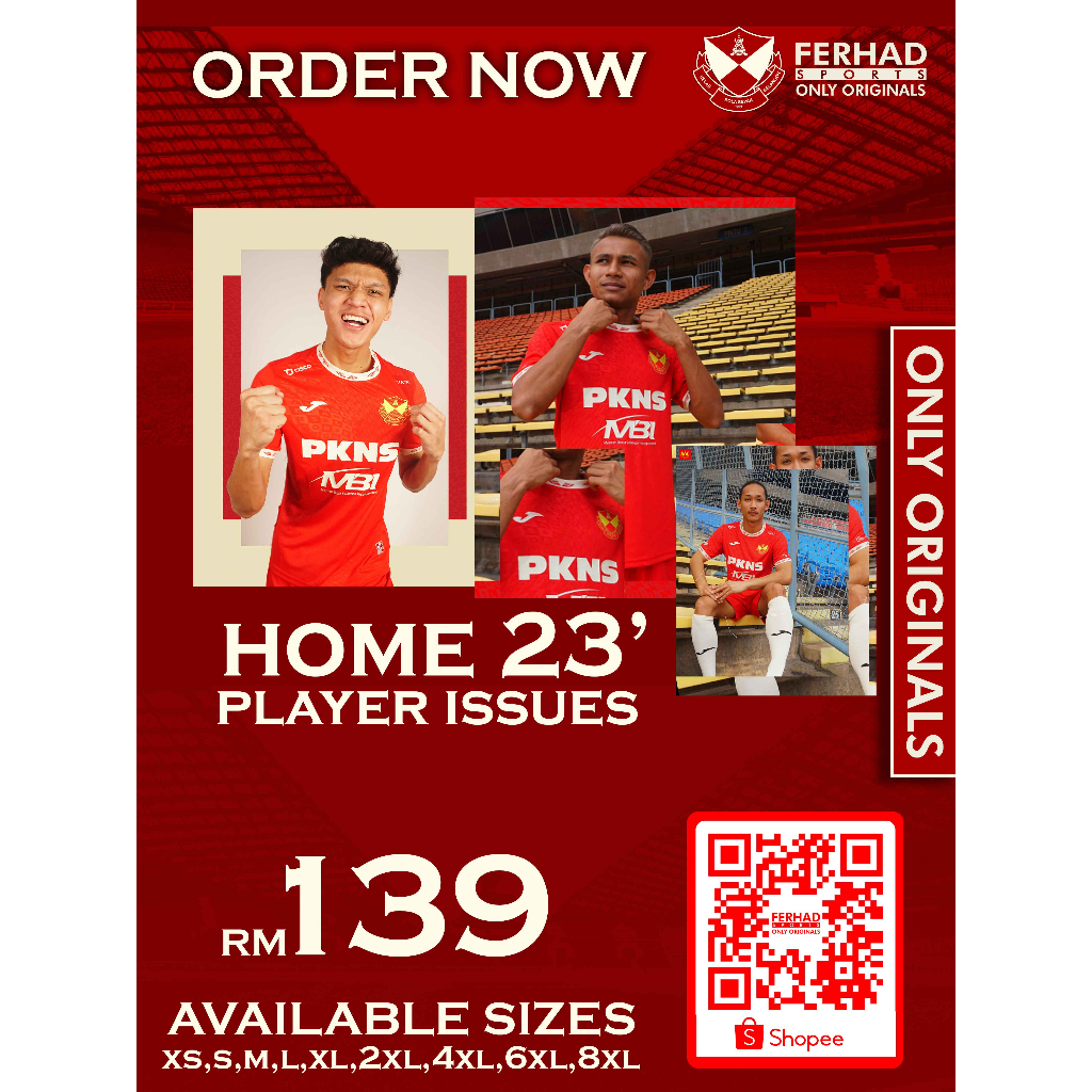 Selangor FC, 2023 Player Issue, Home - Red | Shopee Singapore