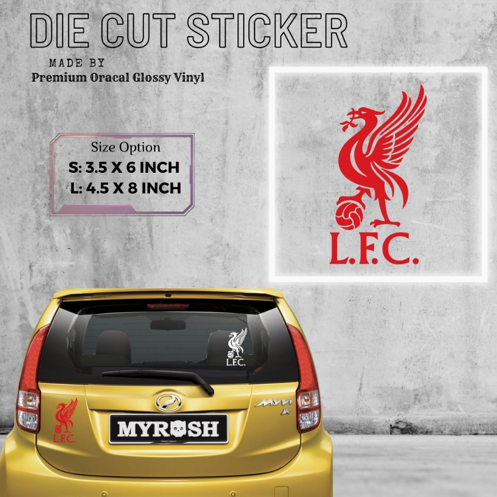 Liverpool L.F.C Cutting Car Sticker /RS 9007 | Shopee Singapore