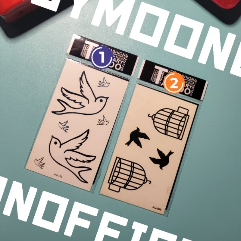 Birds Cage Freedom Black White Minimalist Aesthetic Simple Temporary ...