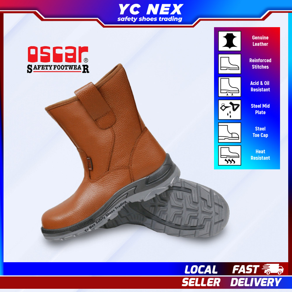 Oscar Safety Shoes Super-tec R 204 Orange – Pull Up Long Boot HIGH CUT ...