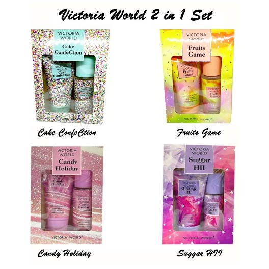 VICTORIA WORLD PACK 2IN1 80ml Body Mist & Lotion Cake Confection I ...