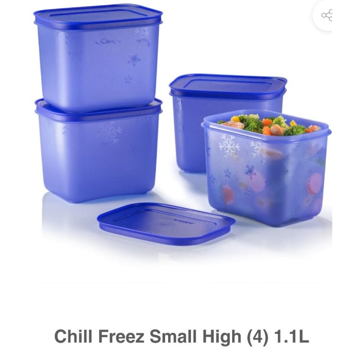 Tupperware Chill Freeze Blue 1Litre and 1.1 Litre | Shopee Singapore