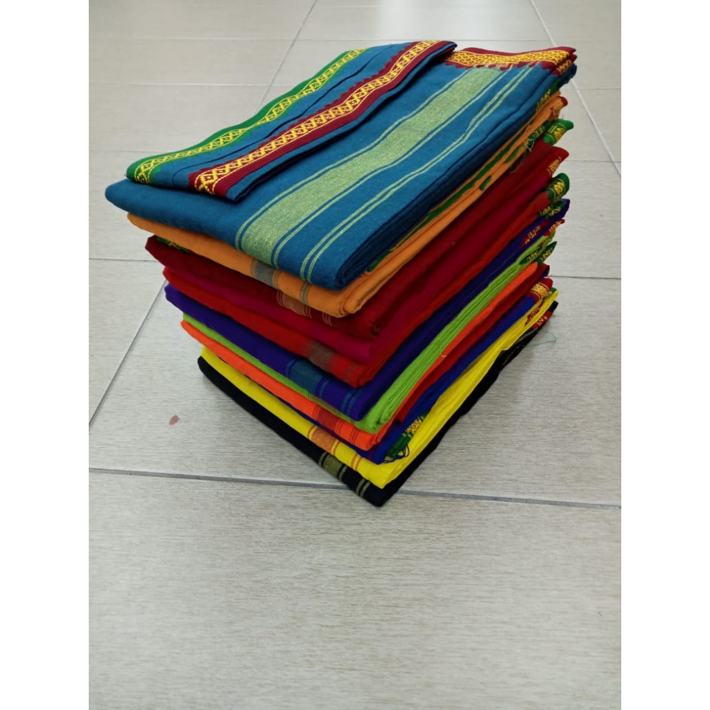 Cotton Veshti 8 x 3 Men's Color Dhoti/Vesti with Thundu Traditional ...