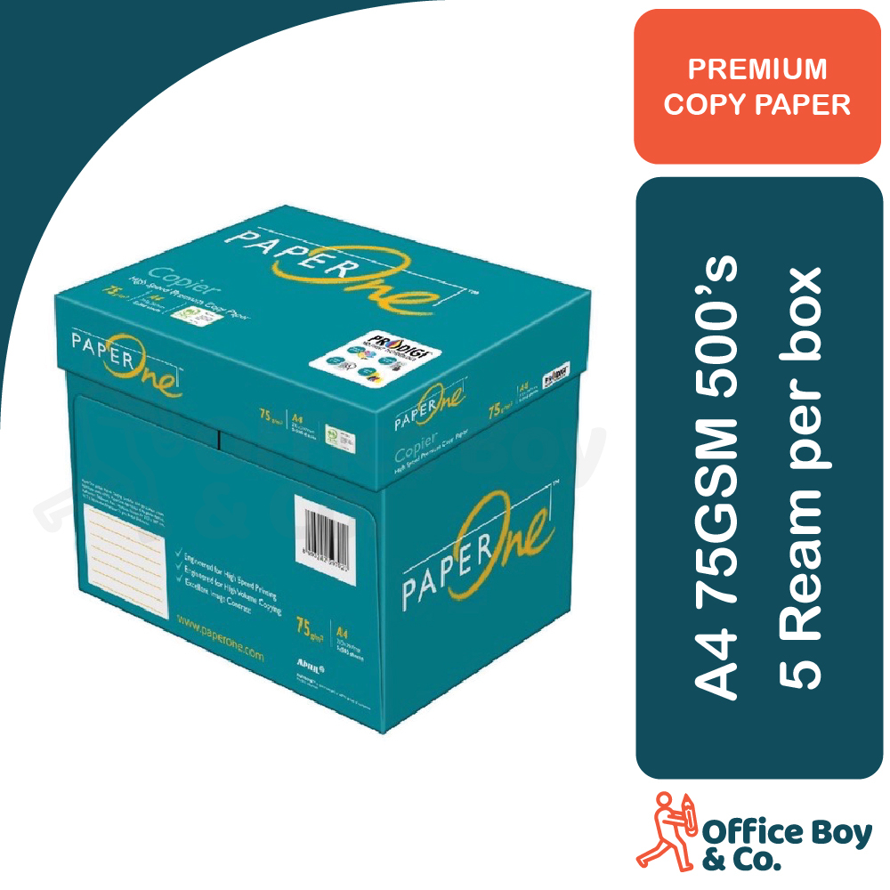 PaperOne A4 Copier Paper 75gsm 500 Sheets (1 Carton box 5 Ream ) A4 Paper / Kertas A4 / Copier ...