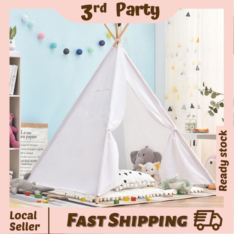 Baby Portable Canva Tipi Triangle Fold Teepee Kids Room Deco Picnic ...