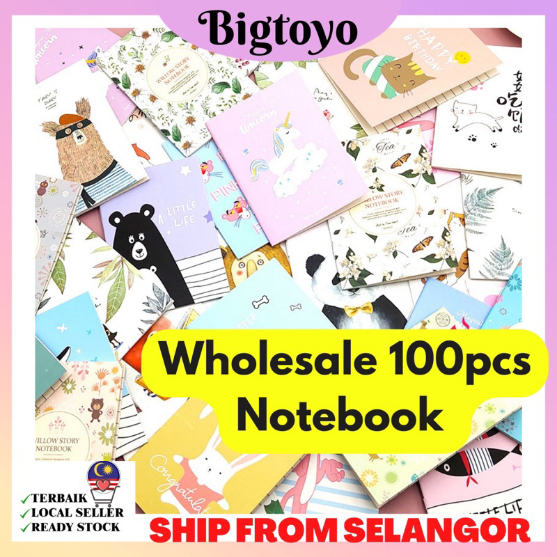 (100pcs Cute Mini Notebook/Children Memo Writing Book Buku Kecil Borong ...