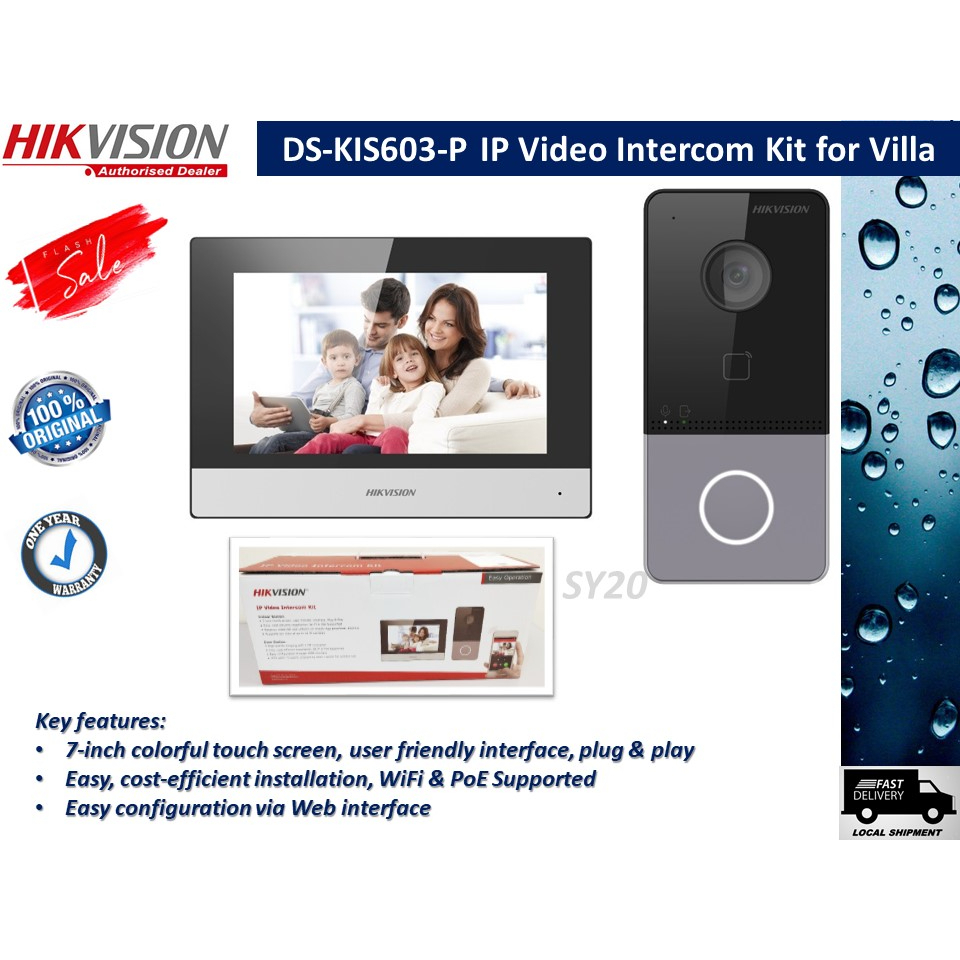 HIKVISION IP Video Intercom Kit for Villa (DS-KIS603-P) | Shopee Singapore
