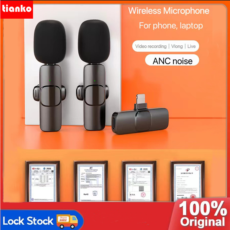 Wireless Microphone for phone Lavalier Microphone condenser microphone ...
