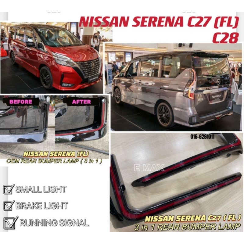 NISSAN SERENA C27 C28 OEM 3 in 1 REAR BUMPER LAMP LIGHT RUNNING SIGNAL ...