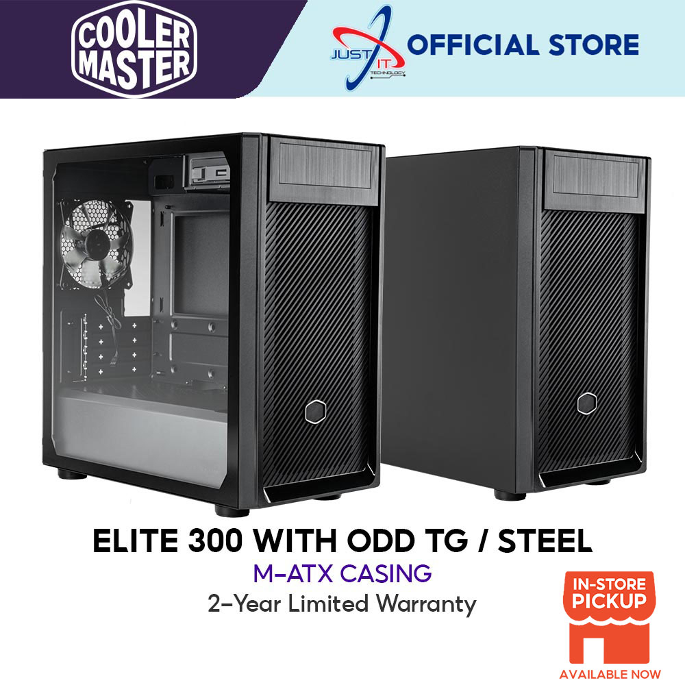 COOLER MASTER CM-E300-KG5N-S00 Elite 300 With ODD TG/Steel MATX Casing E300-KG5N-S00 TG/E300 ...