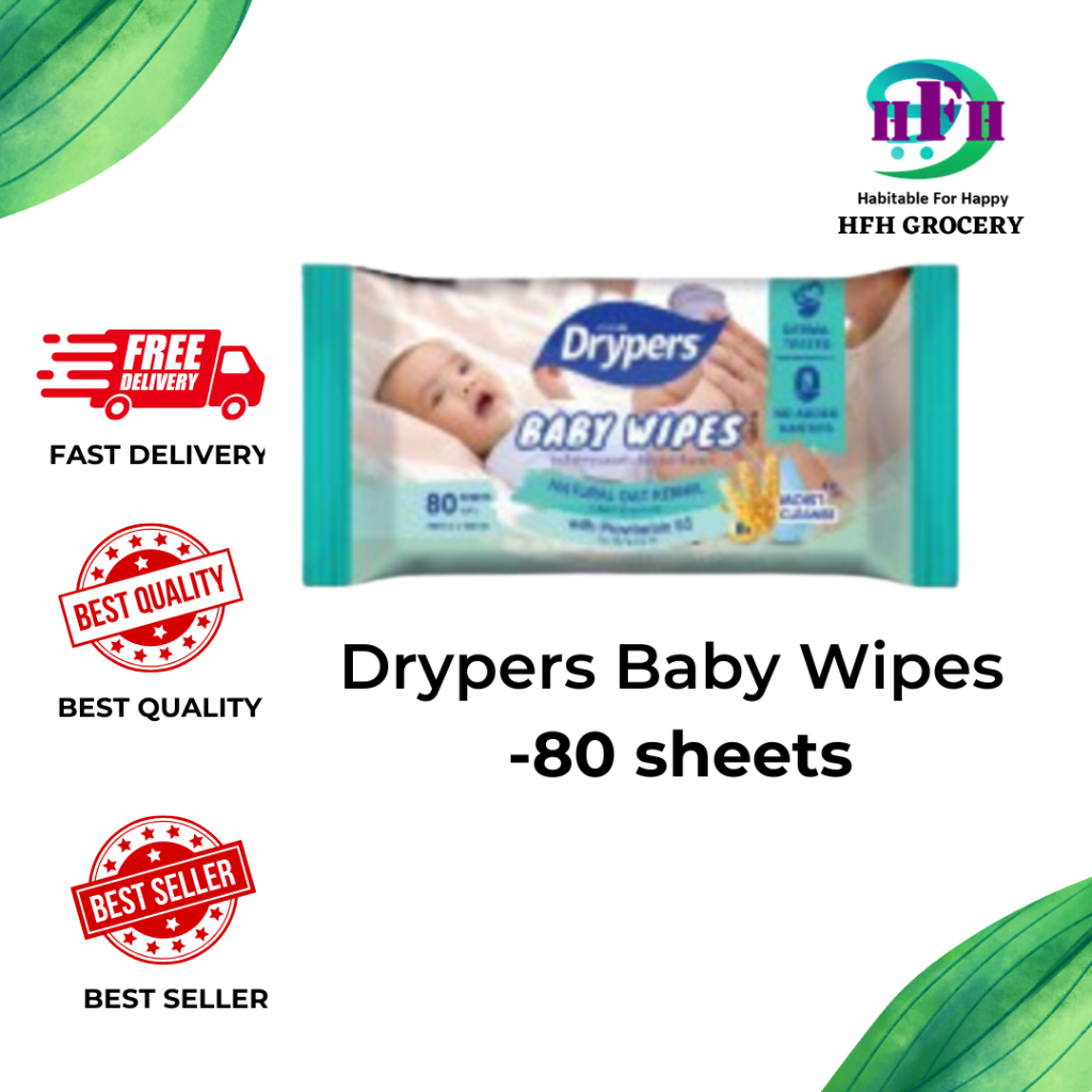 Drypers Baby Wipes (80 sheets x 1 pack) | Shopee Singapore