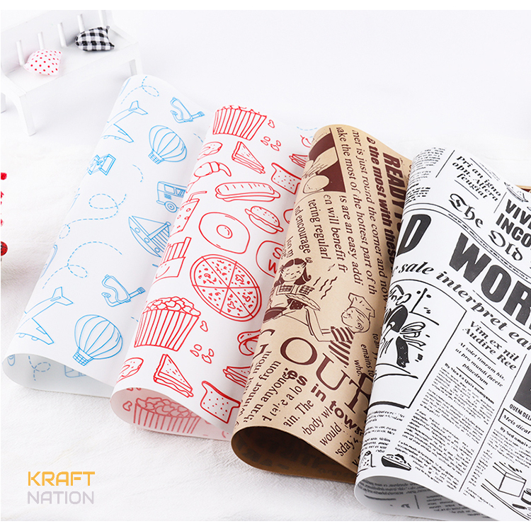 50pcs Grease Paper / Wax Paper 38 x 28cm for Sandwich / Brownies ...