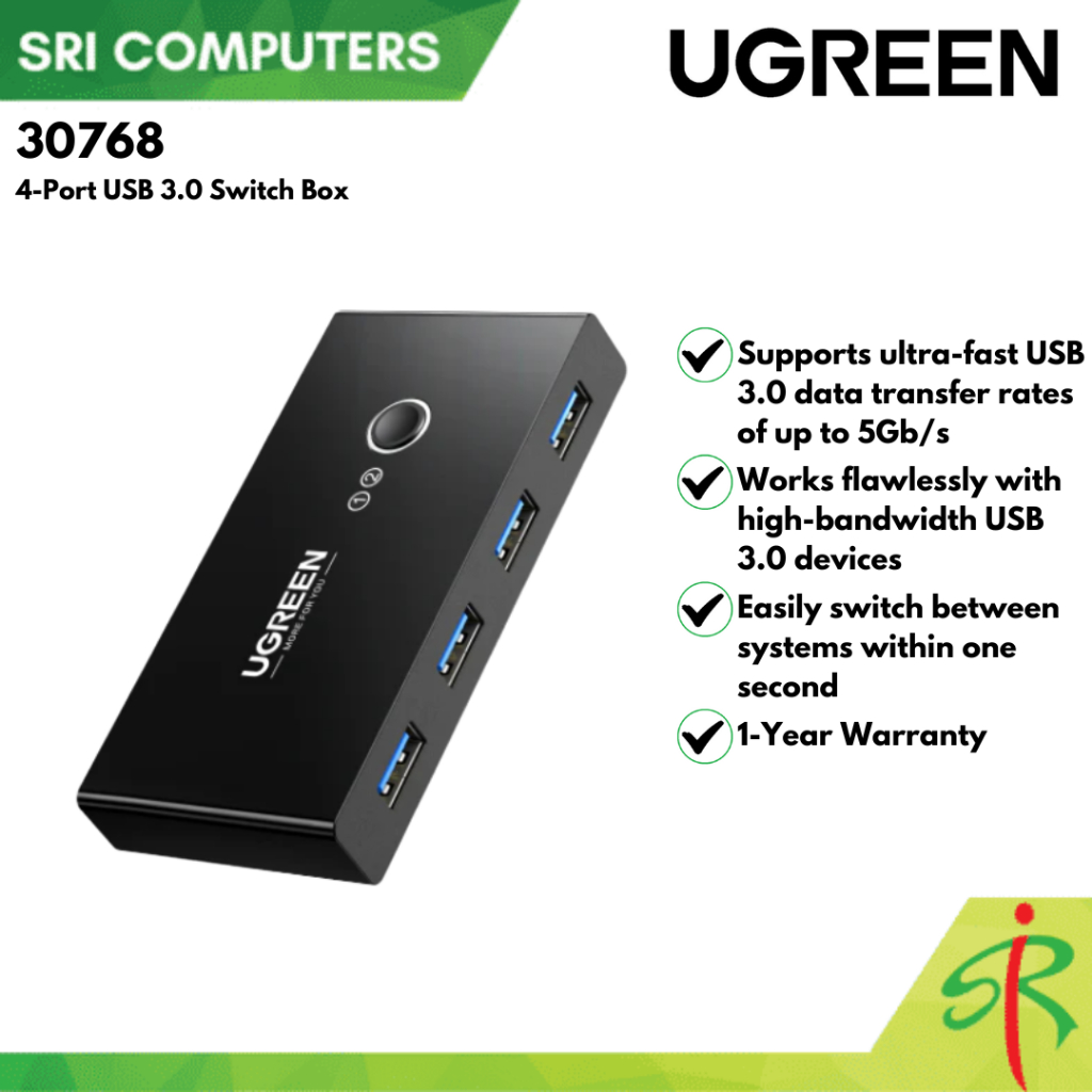 [1-YEAR WARRANTY] UGREEN 4-Port USB 3.0 Switch Box (30768) | Shopee ...
