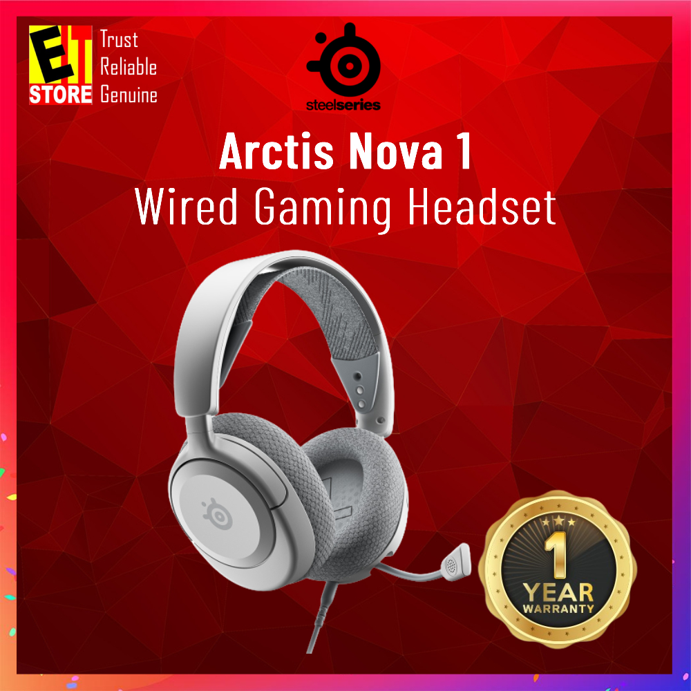 SteelSeries Arctis Nova 1 Wired Gaming Headset Ultra Lightweight 3.5mm Jack ClearCast Gen 2 Mic ...