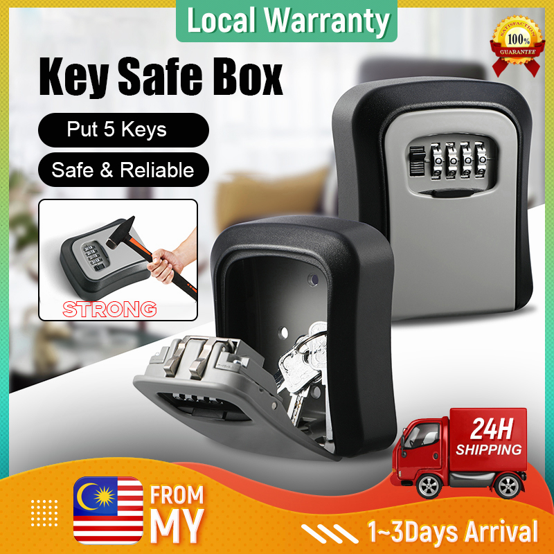 Wall Mount Key Safe Box Numbering Lock Key Storage Lock Box 4 Digits ...