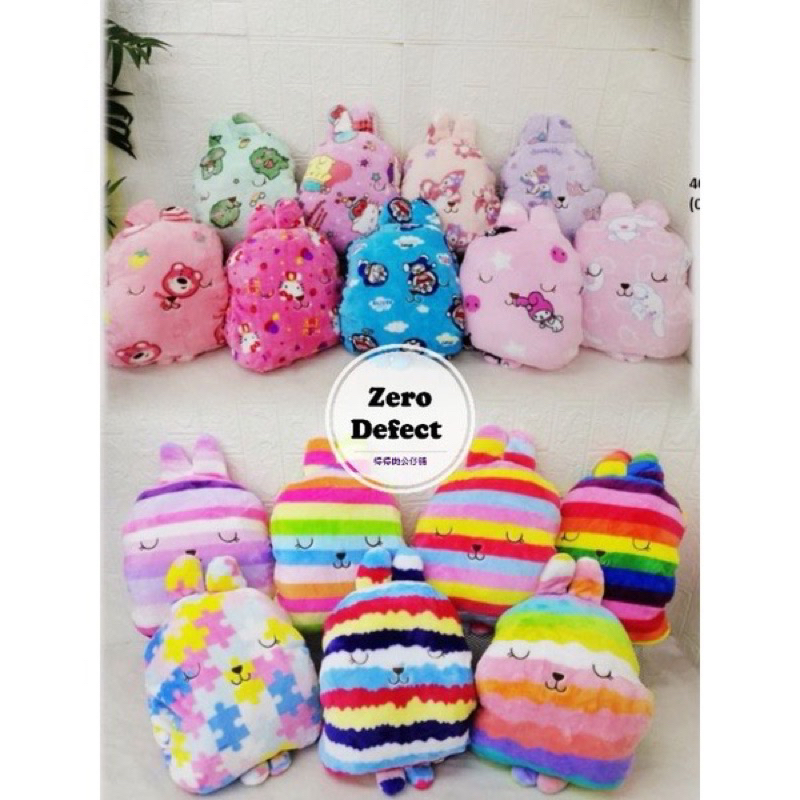 Craftholic Rabbit 梨花兔子 2 in 1 Blanket Soft Toys Cartoon Soft Plush ...