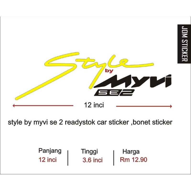 Style by perodua Myvi SE2 (sticker cutting 12") | Shopee Singapore