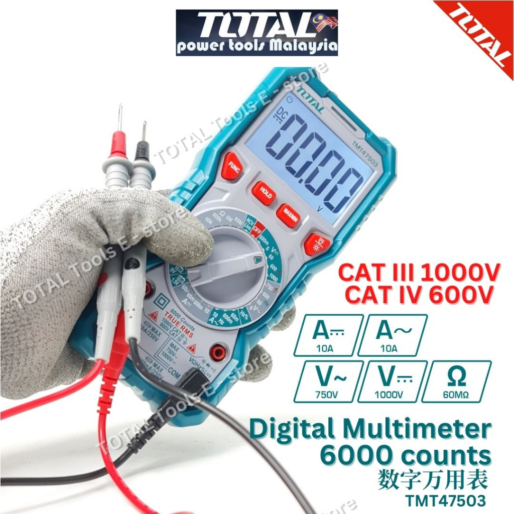 TOTAL Digital Multimeter 6000 counts CAT III 1000V CAT IV 600V 数字万用表 ...