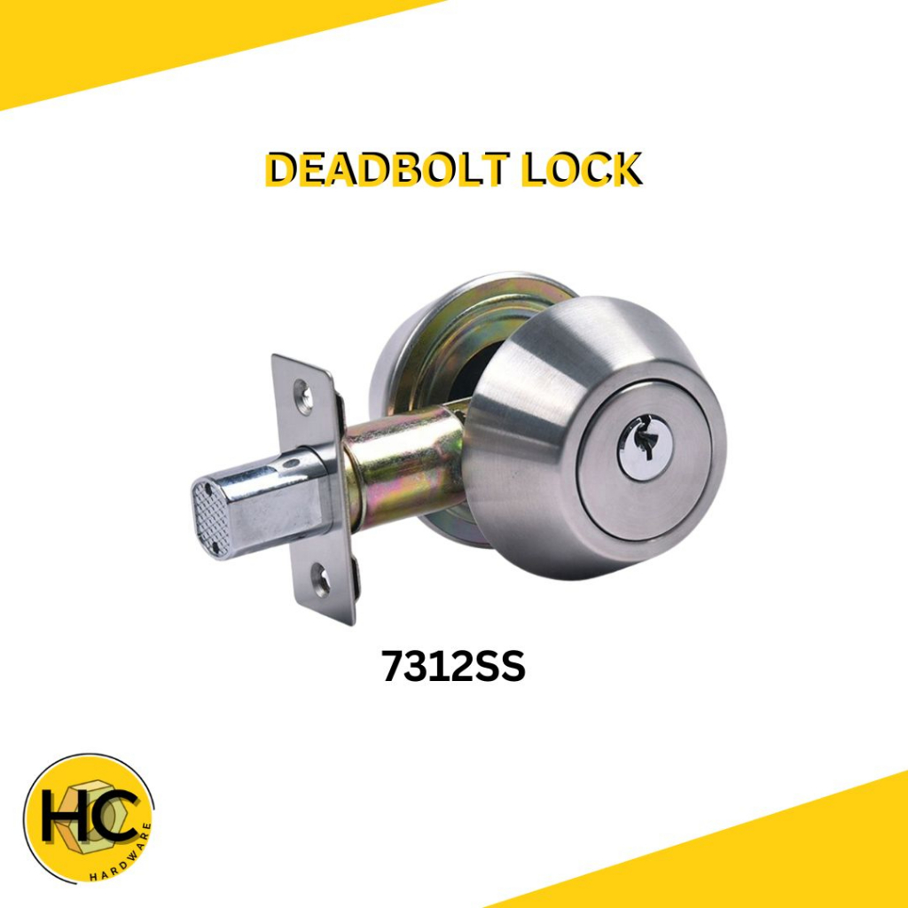 7312SS Double Deadbolt Lock Home Security Lockset Thumbturn And Key ...