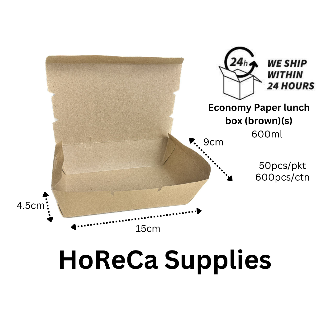 50pcs Economy Paper lunch box DAUN (S)/nasi kotak/tapao/take away ...