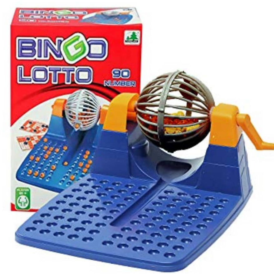 Family Large Bingo LOTTO Game Revolving Machine With 90 Numbers & 48 ...