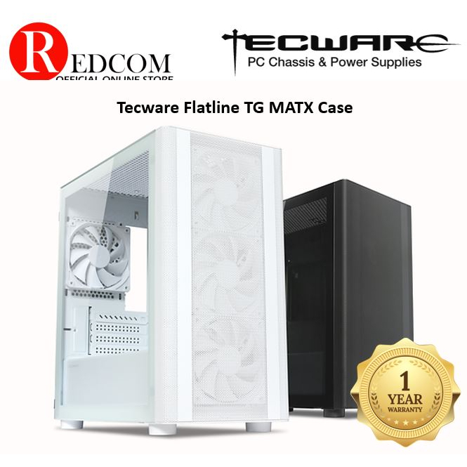 Tecware Flatline TG MATX Case - Black / White | Shopee Singapore