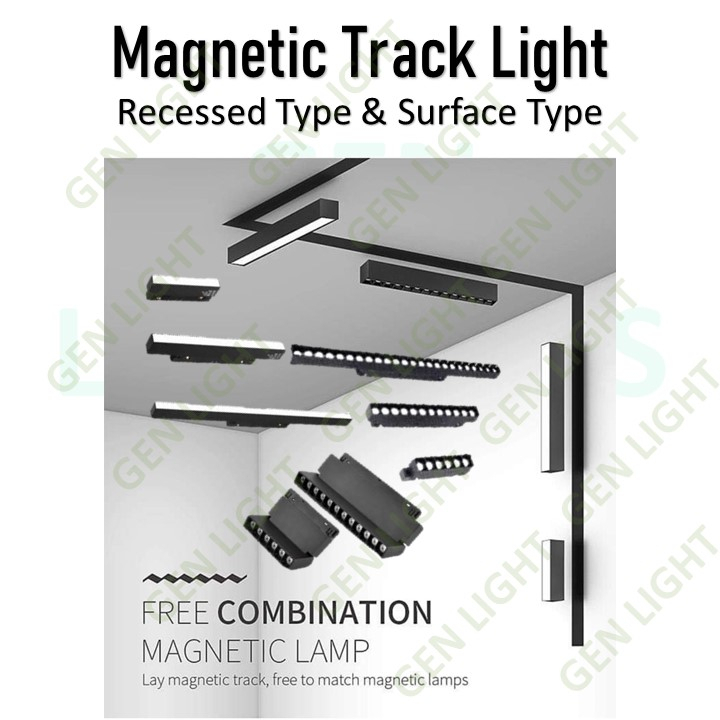 [GENLIGHTS] Magnetic Track Light, 3000k 4000k, Lampu Magnetic, Ceiling ...