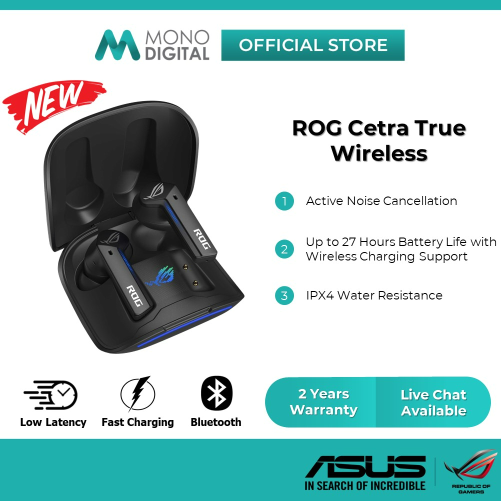 Asus ROG Cetra True Wireless TWS Gaming Earbuds Headphone with Low ...