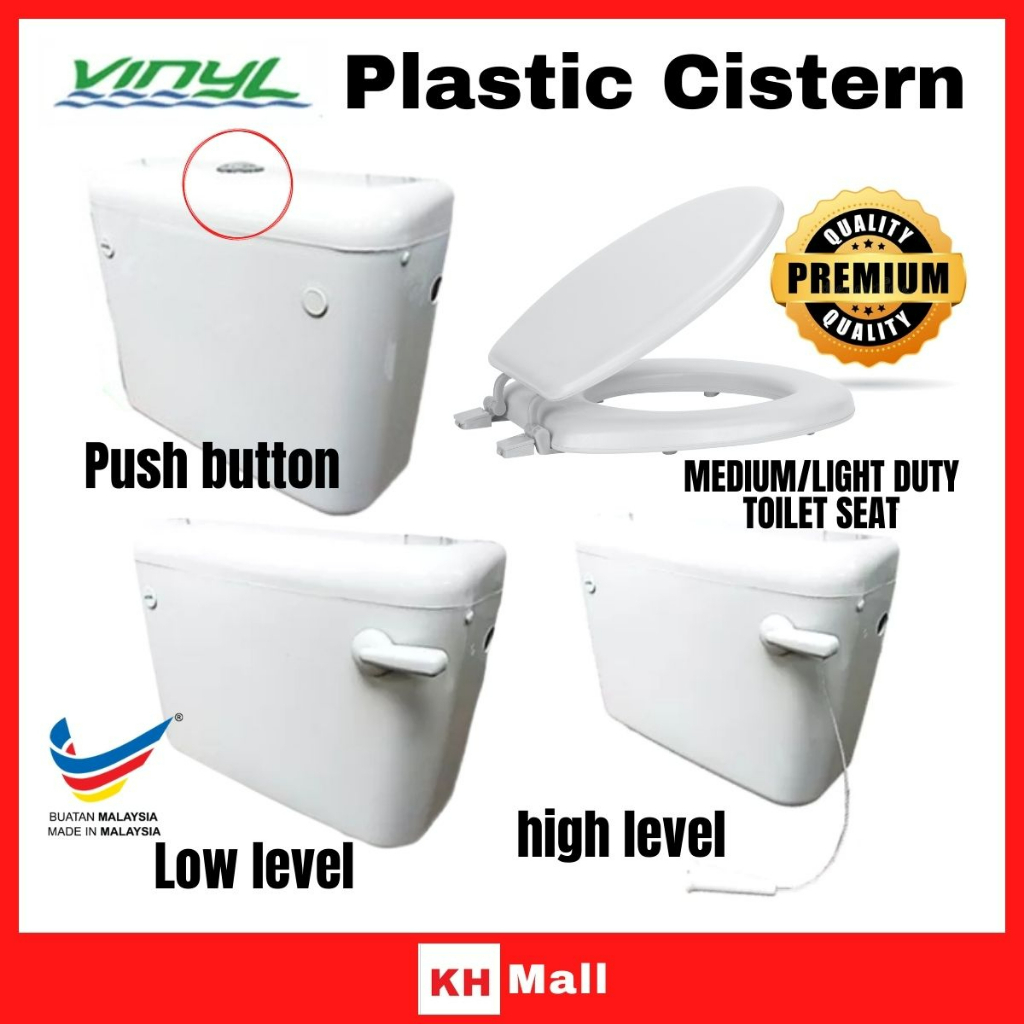 Vinyl LOW/HIGH/ PUSH BUTTON plastic Cistern Lift Up Valve 6L Complete ...