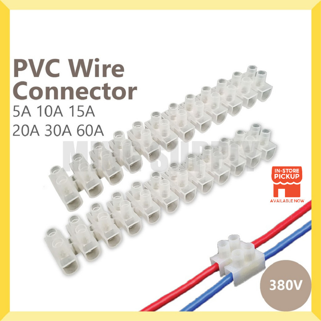 PVC Connector Terminal Block Barrier Wire Connector 5A / 10A / 15A ...