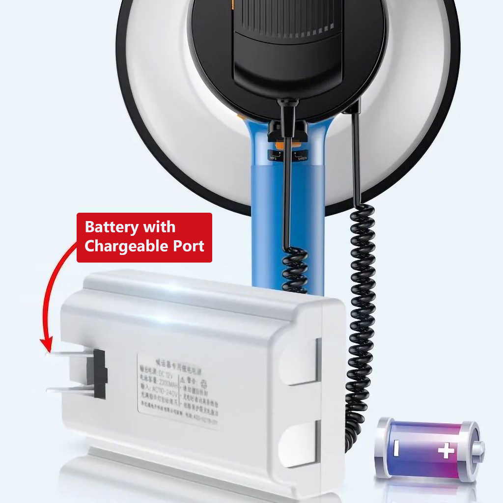 Power Megaphone Loud Hailer Rechargeable Battery Pembesar Suara ...