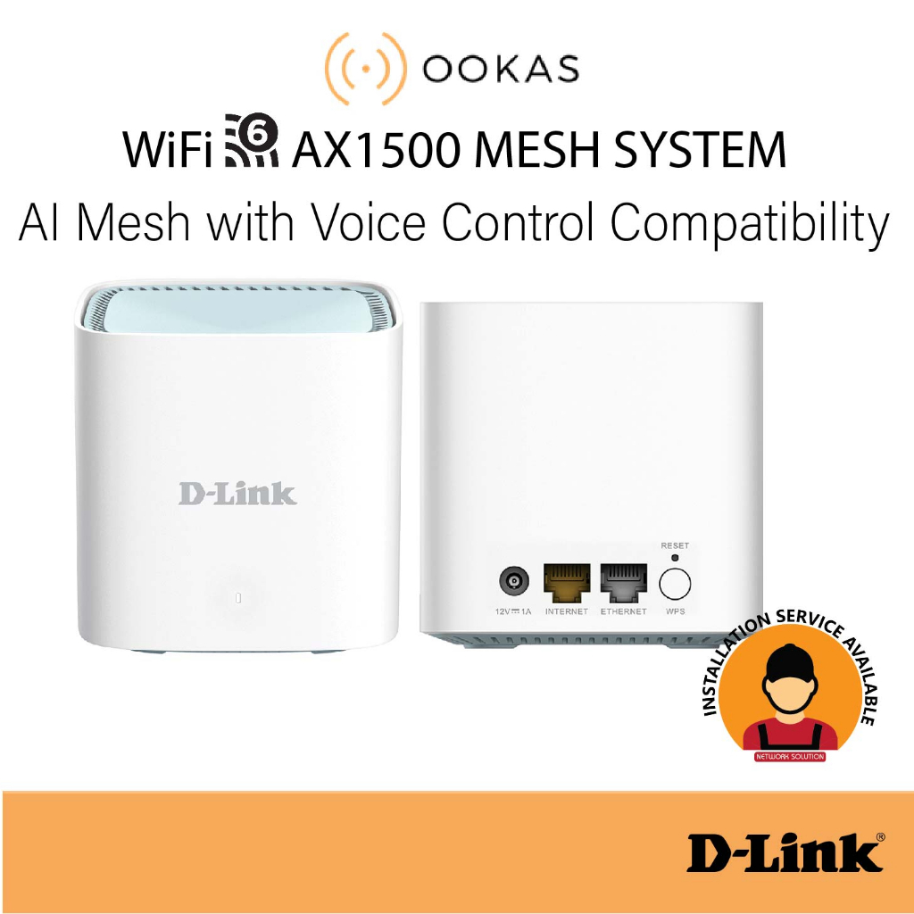 D-Link AX1500 M15 Eagle Pro AI Wireless Wifi 6 Mesh router system with ...