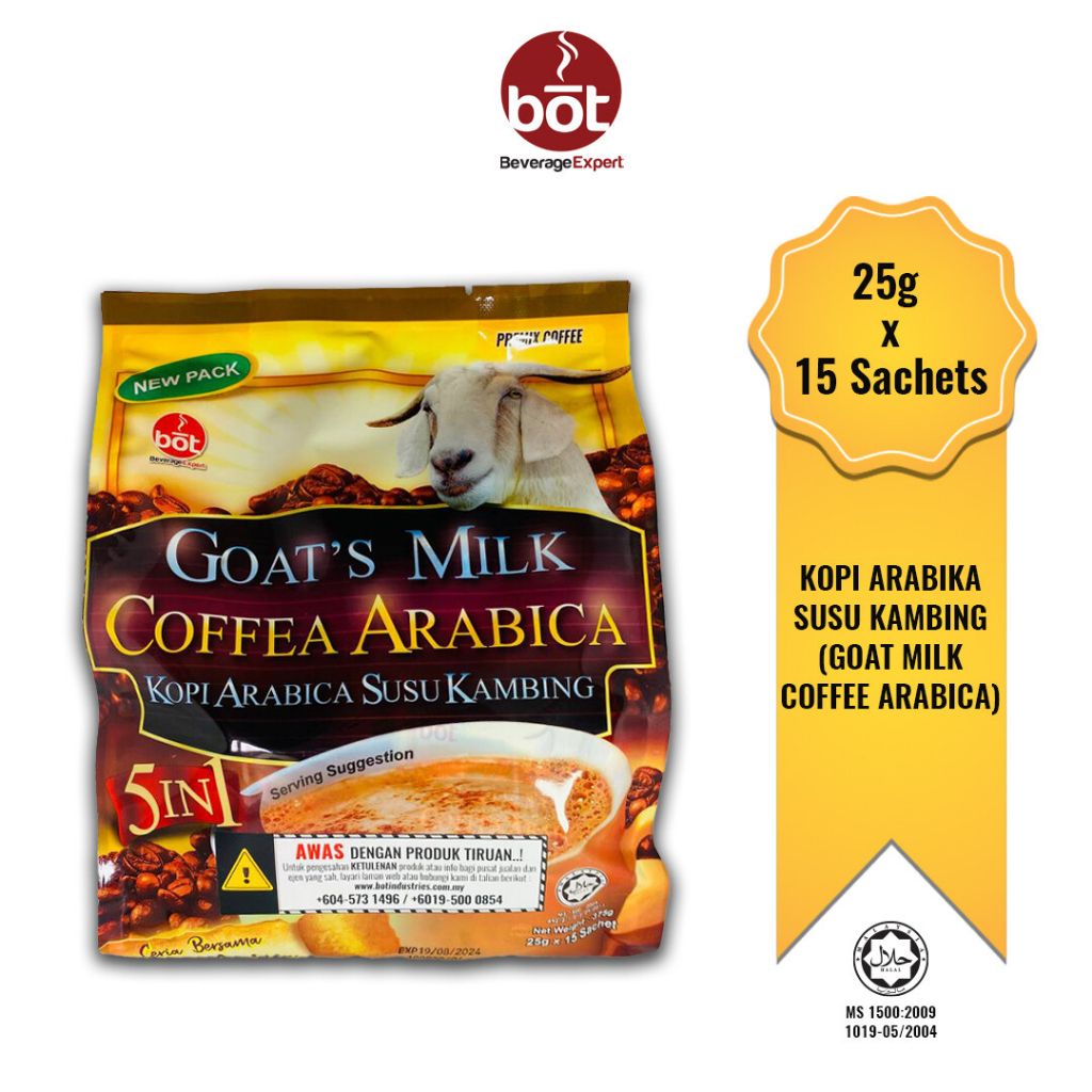 ARABICA GOAT MILK COFFEE BOT (15 Sachets x 25 grams) | Shopee Singapore