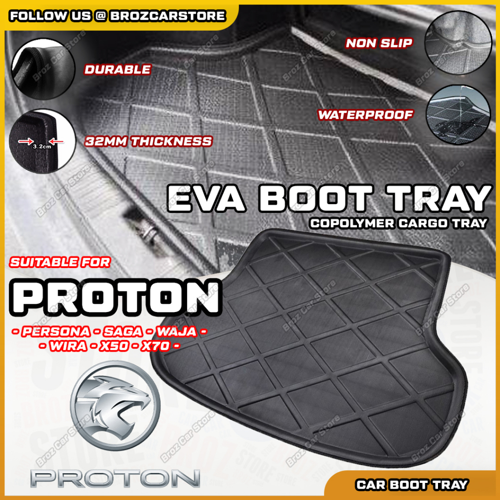 For PROTON EVA Boot Tray Copolymer Car Luggage Cargo Trunk Tray Dulang ...
