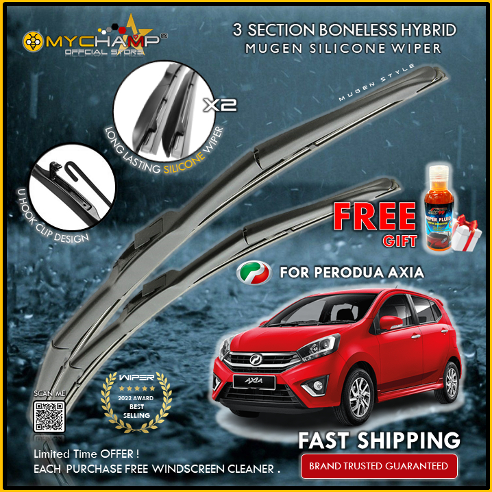 Perodua Axia SUMA Mugen Silicone Wiper 14"/21" (14inch + 21nch) SET ...