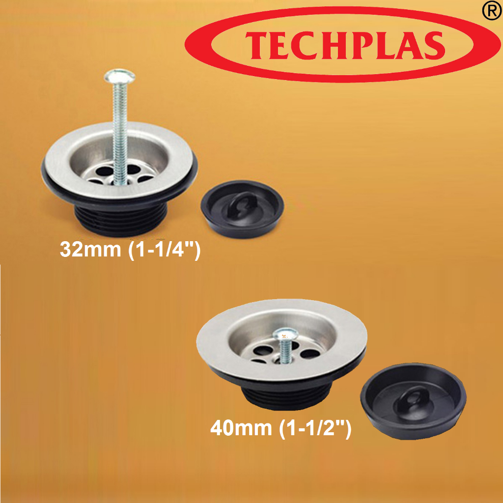 TECHPLAS Sink Waste with Plug and Handle (32MM)/(40MM) | Shopee Singapore
