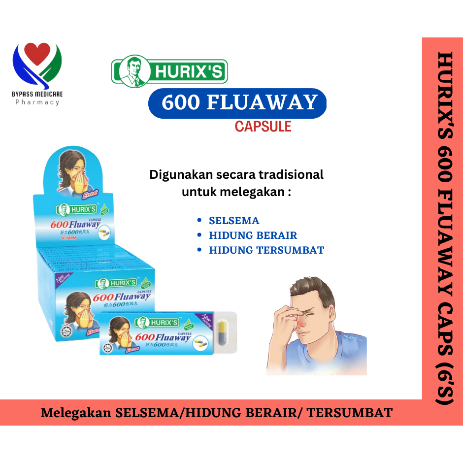 HURIX'S 600 FLUAWAY CAPSULE IMPROVED ( SELSEMA, HIDUNG TERSUMBAT/BERAIR ...