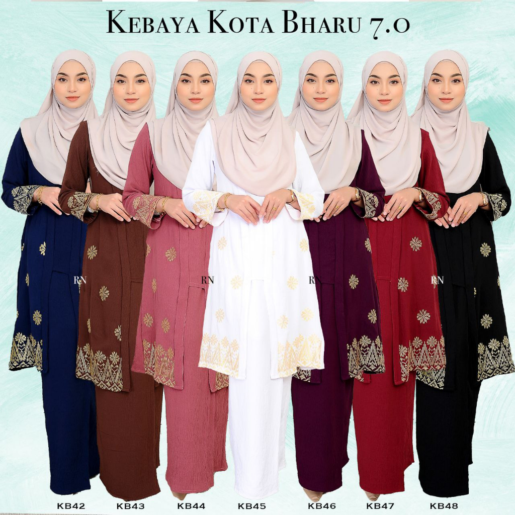 Kebaya KOTA BHARU 7.0 MUSLIMAH | Ironless LABUH KEBAYA | Kebaya LABUH ...