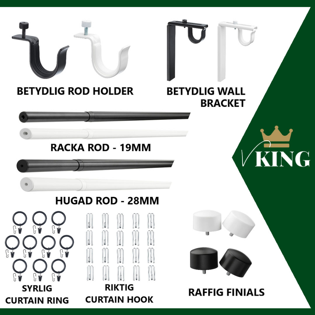 CURTAIN ROD ACCESSORIES CURTAIN ROD WALL BRACKET CURTAIN RING FINIALS ...