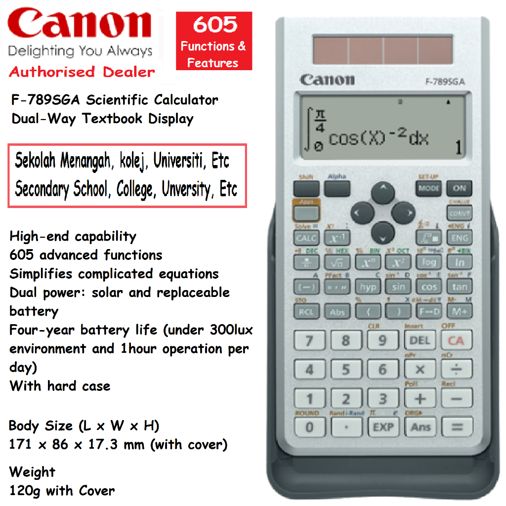 Canon Scientific Calculator F-789SGA Same level with Casio fx-570EX fx ...